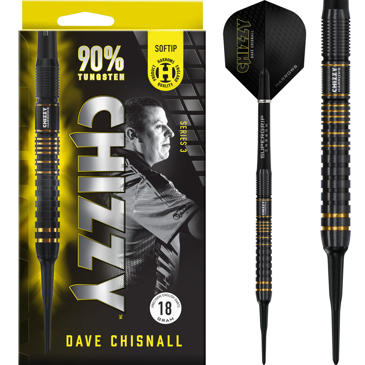 *Harrows Dave Chisnall Darts - Chizzy - Soft Tip - 90% Tungsten - Seri