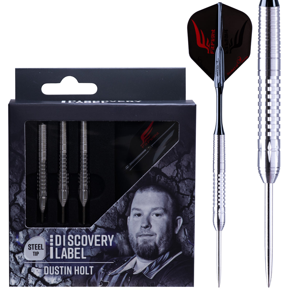 *Cosmo Discovery Label Darts - Steel Tip - 90% Tungsten - Dustin Holt