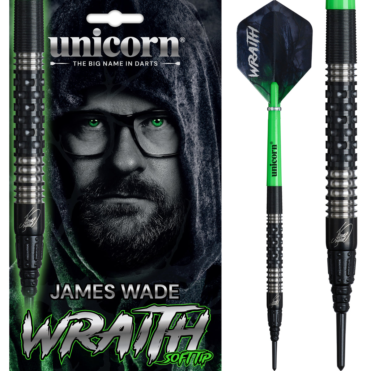 Unicorn Wraith Darts - Soft Tip - 90% Tungsten - James Wade - Phase 2