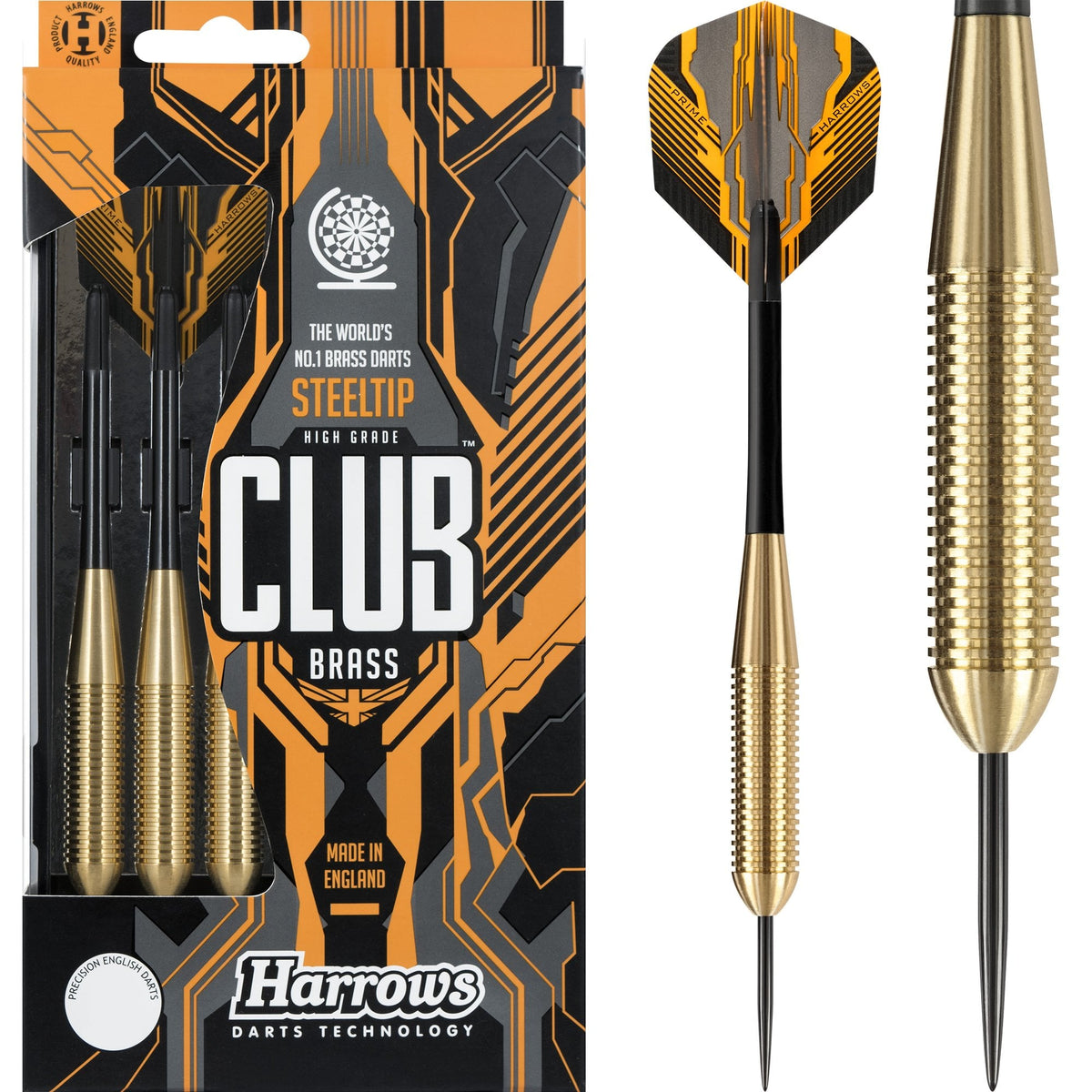 *Harrows Club Brass Darts - Steel Tip - Solid Precision Brass - 27g