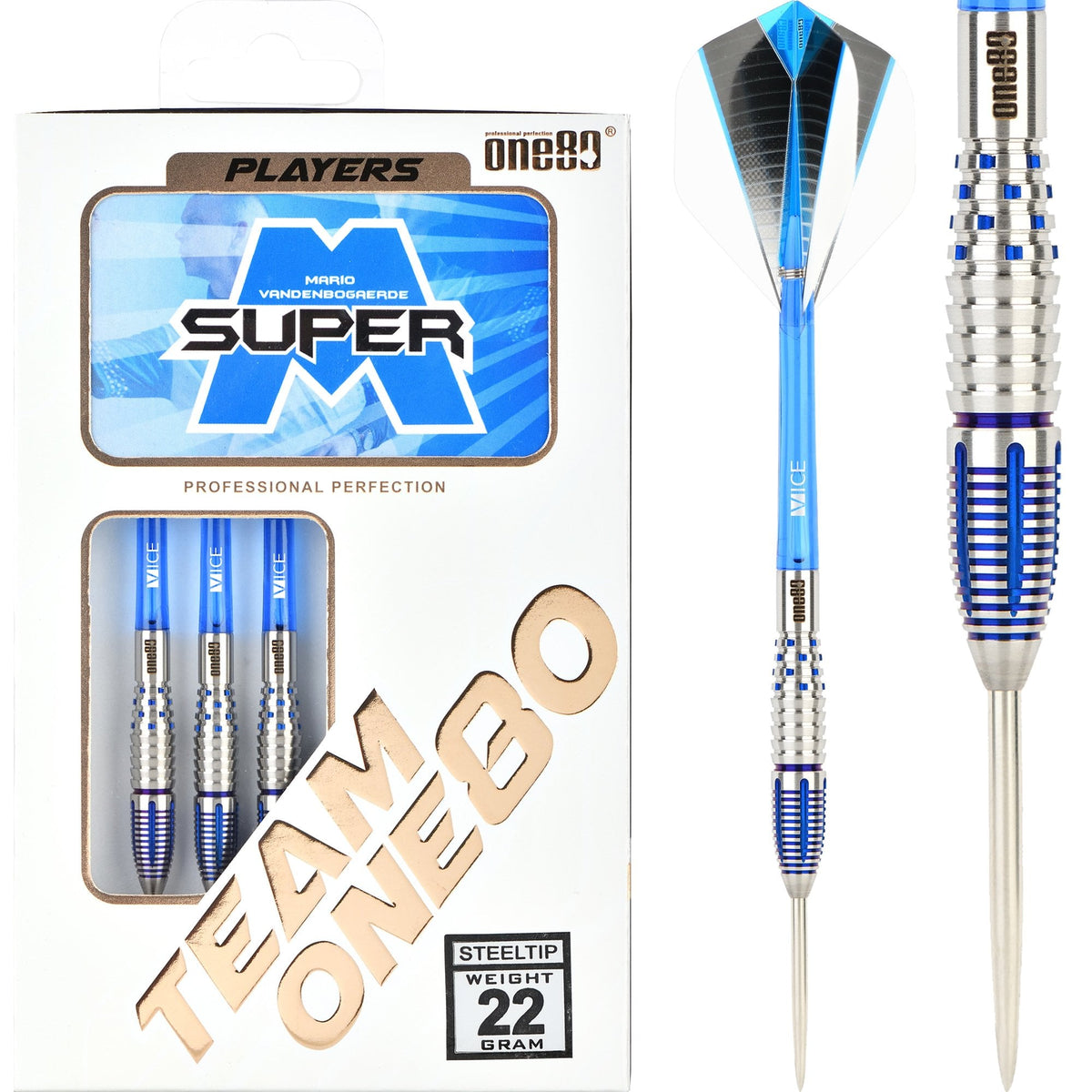 One80 Mario Vandenbogaerde Darts - Steel Tip - Super Mario - 22g
