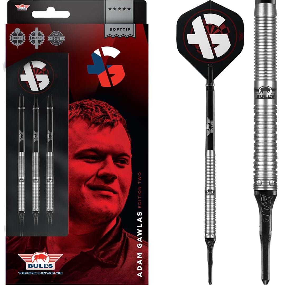 *Bulls Adam Gawlas Darts - Soft Tip - 90% Tungsten - E2 - Natural - 20