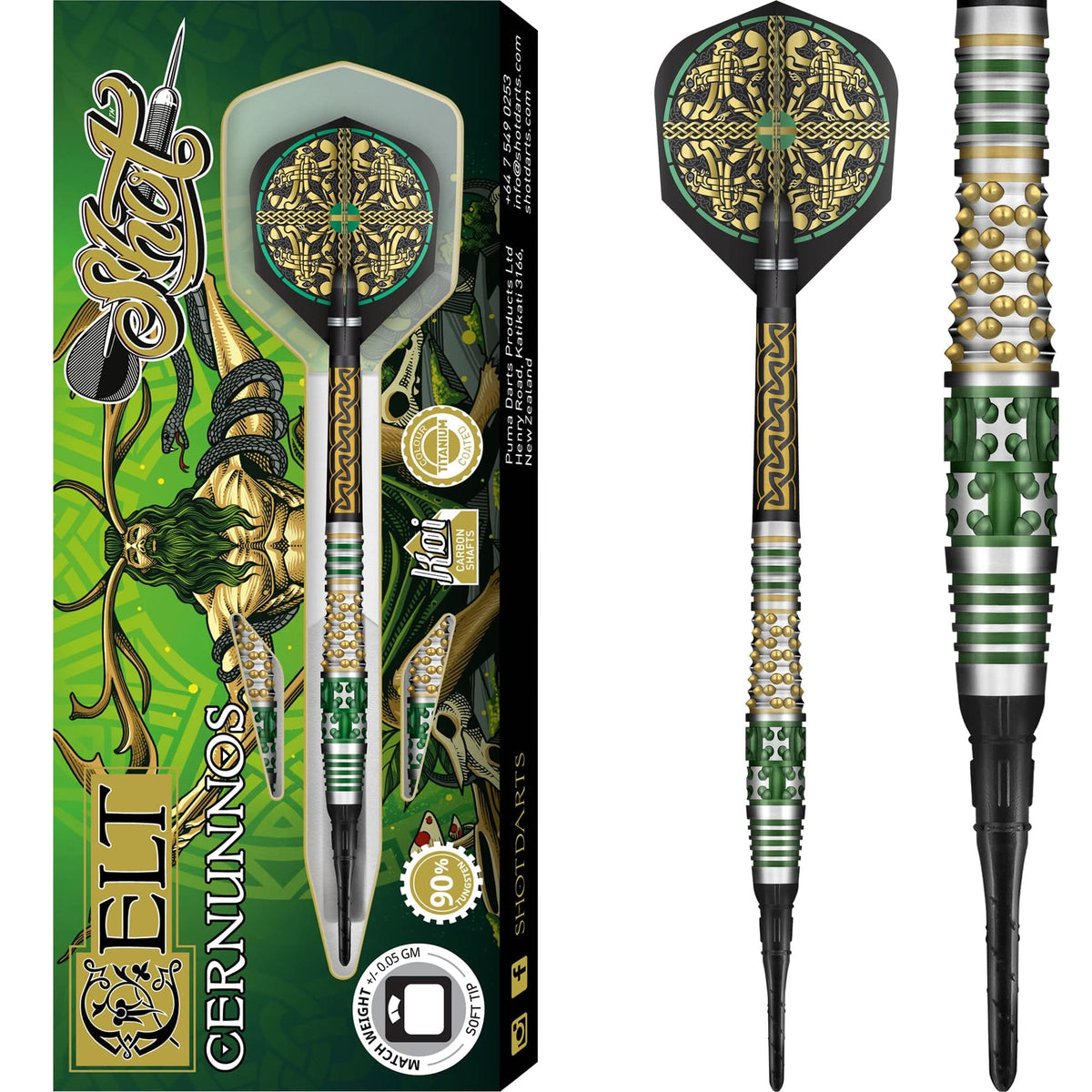 Shot Celt Darts - Soft Tip Tungsten - Cernunnos